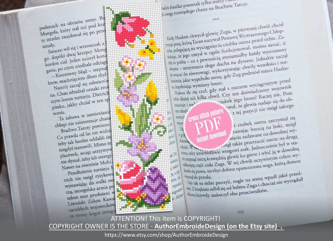 Easter Bookmark Cross Stitch Pattern PDF Download Easter Eggs Cross ...