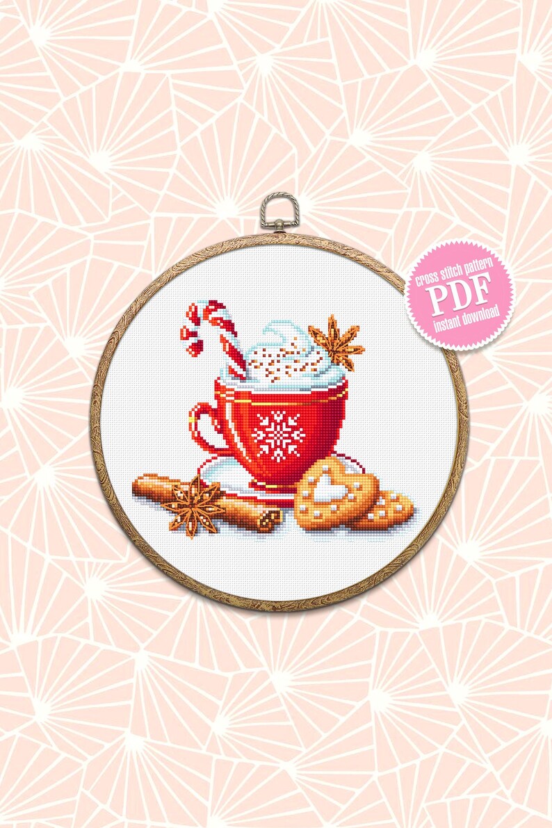 Christmas Coffee Cross Stitch Pattern Download PDF Christmas - Etsy