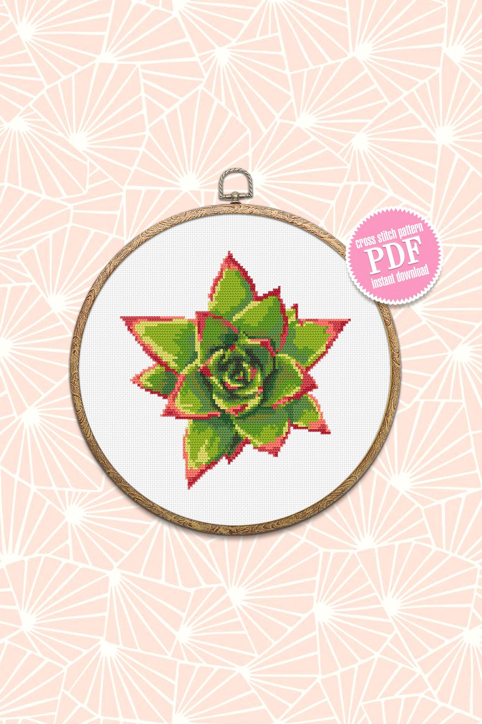 Succulent Plant Cross Stitch Pattern Download PDF Awesome - Etsy