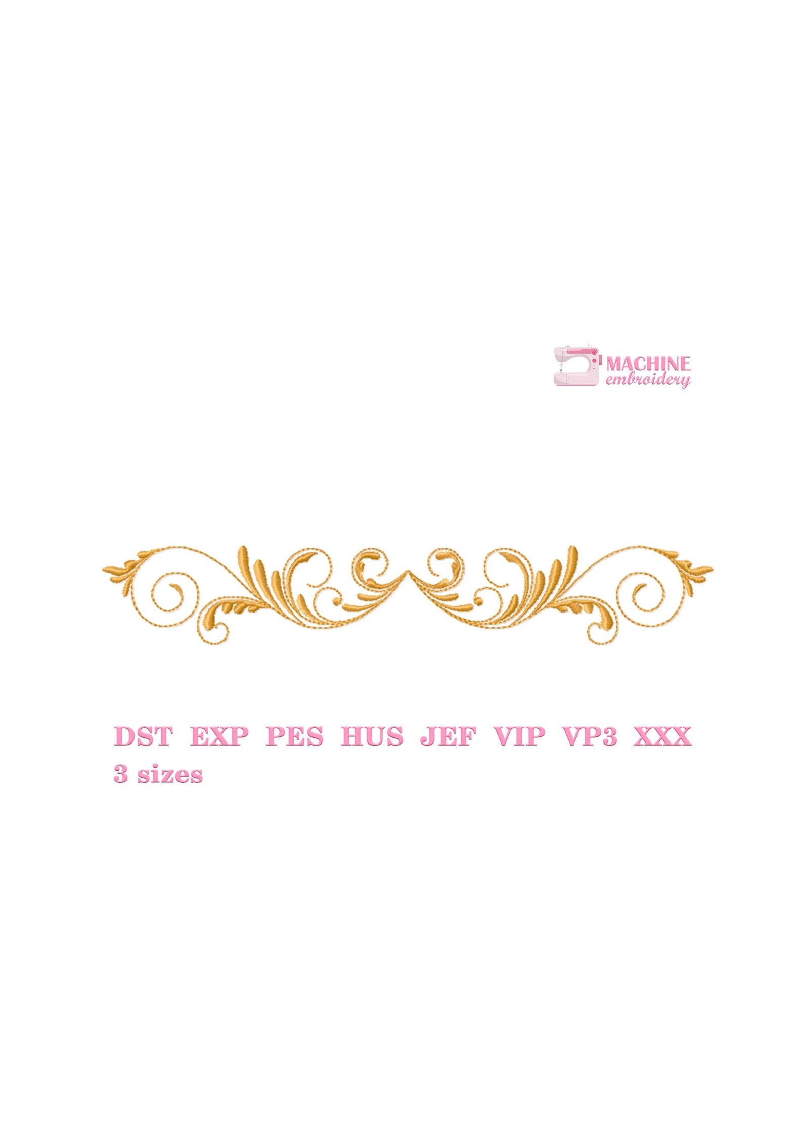 Scroll Border Embroidery Designs Machine Embroidery Pattern 3 - Etsy
