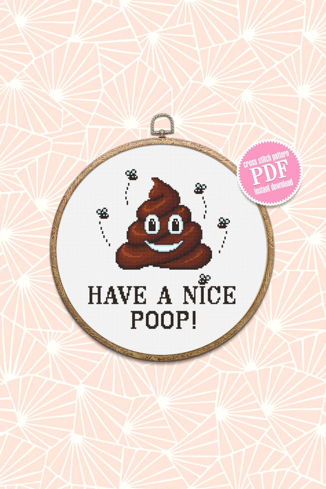 Poop Emoji Cross Stitch Pattern Have a Nice Poop Instant - Etsy