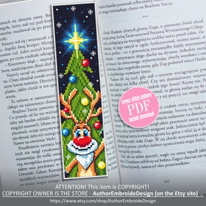 Christmas Bookmark Cross Stitch Pattern Download PDF Handmade - Etsy