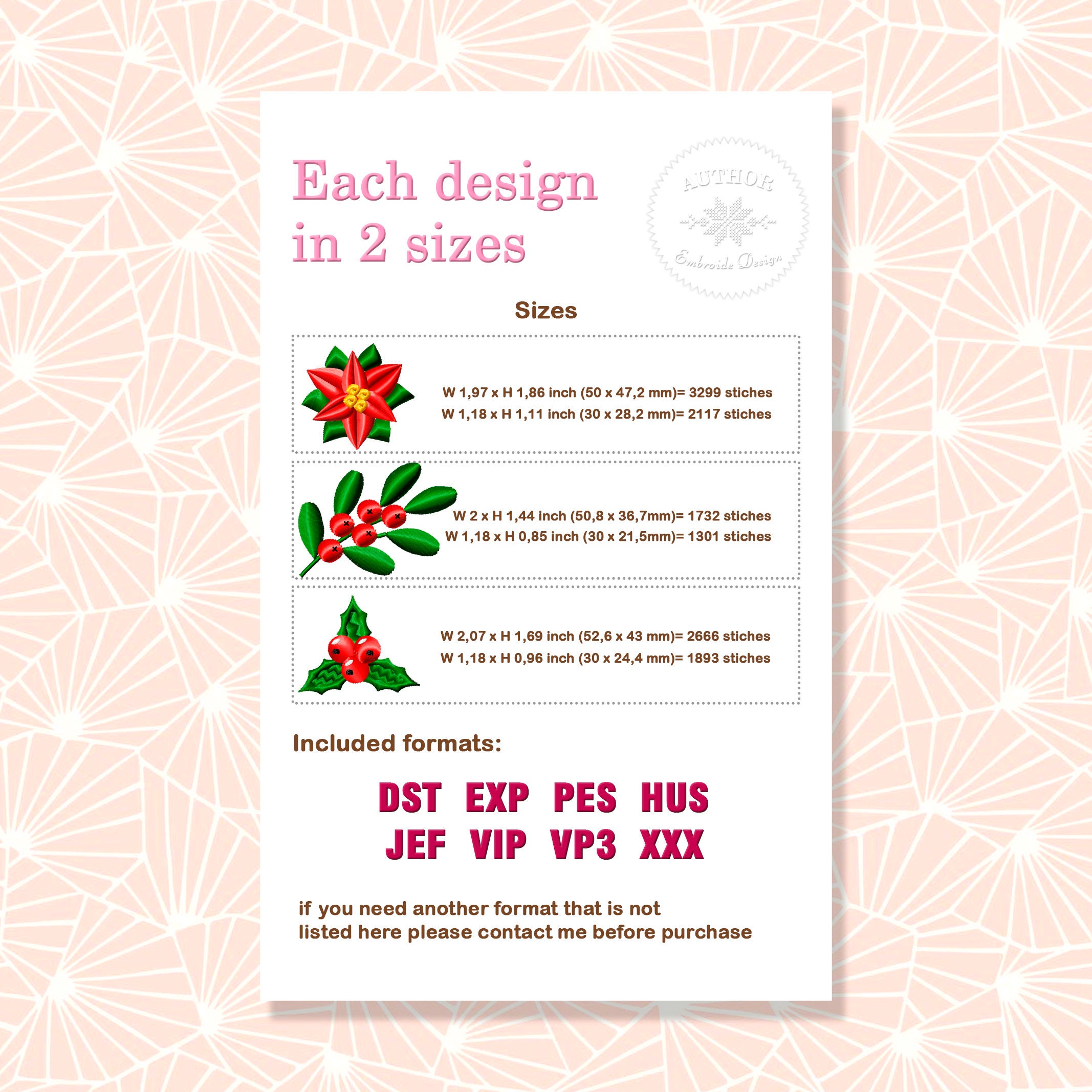 Mini Christmas Embroidery Designs Machine Embroidery Pattern 2 - Etsy