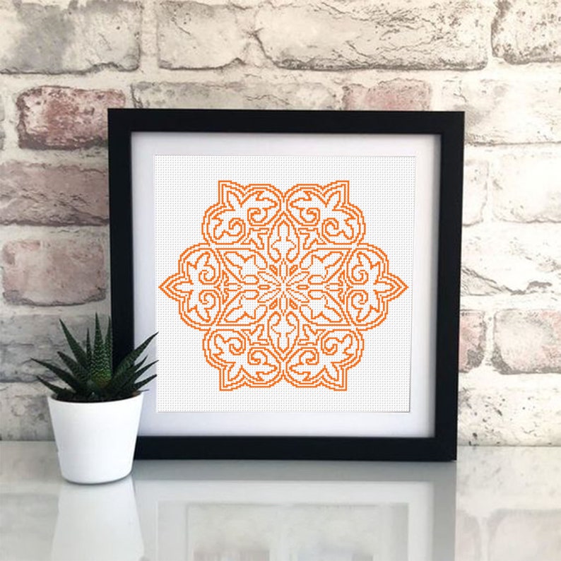 Mandala Cross Stitch Pattern Download PDF Snowflake Ornament - Etsy