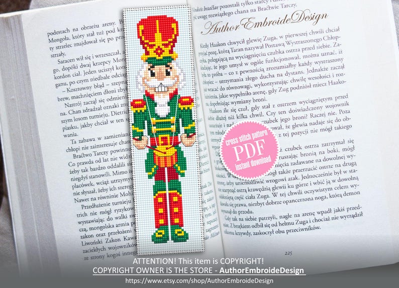 Christmas Nutcracker Bookmark Cross Stitch Pattern PDF Download ...