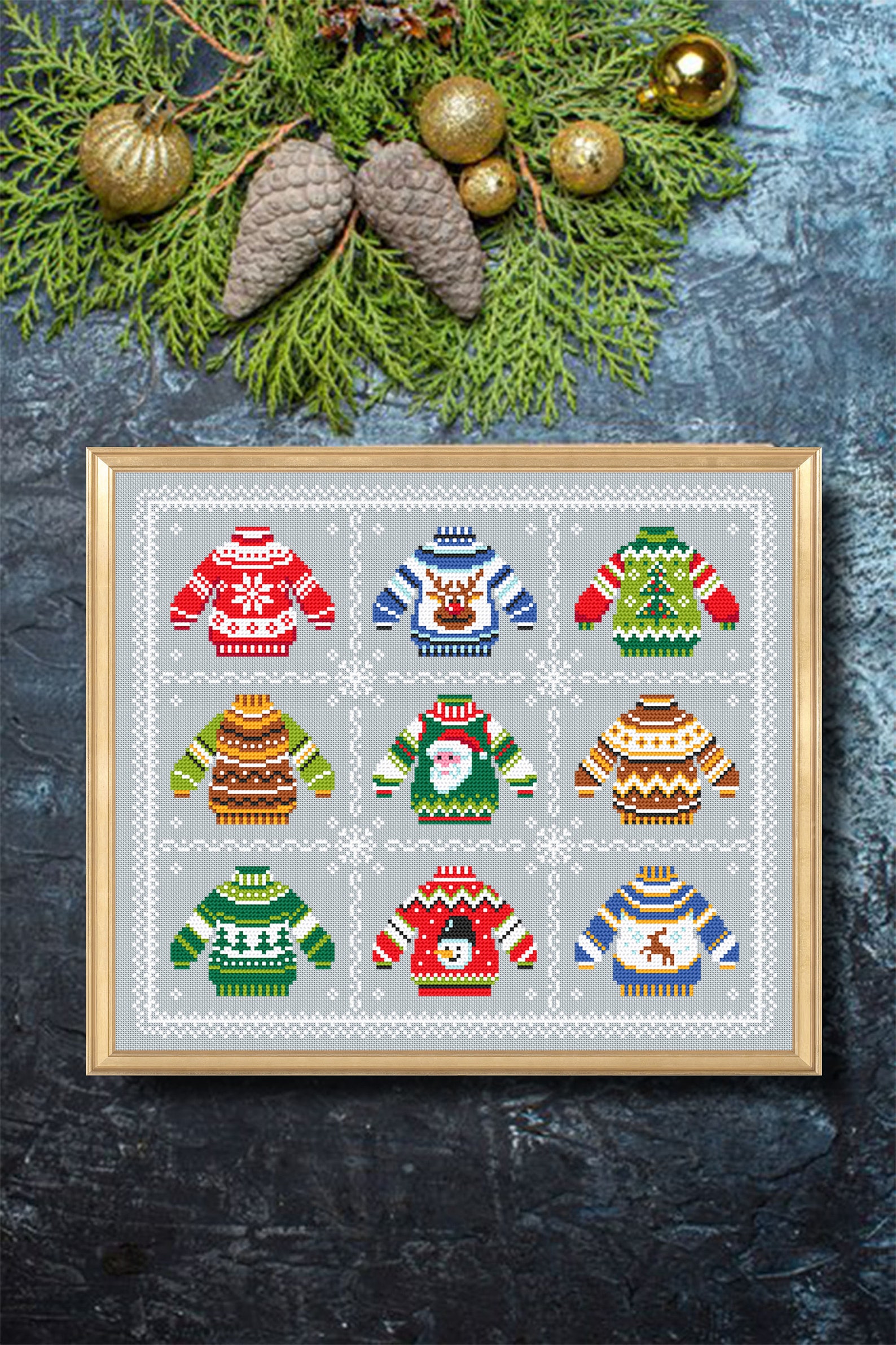 Ugly Christmas Sweater Cross Stitch Pattern Download PDF - Etsy