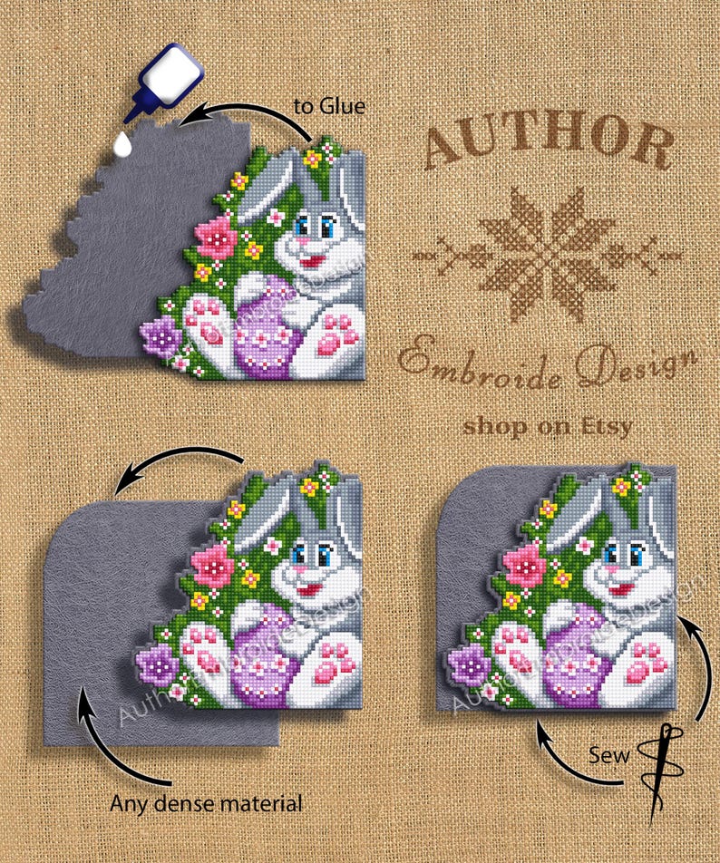 Easter Corner Bookmark Cross Stitch Pattern PDF Download Easter Bunny ...