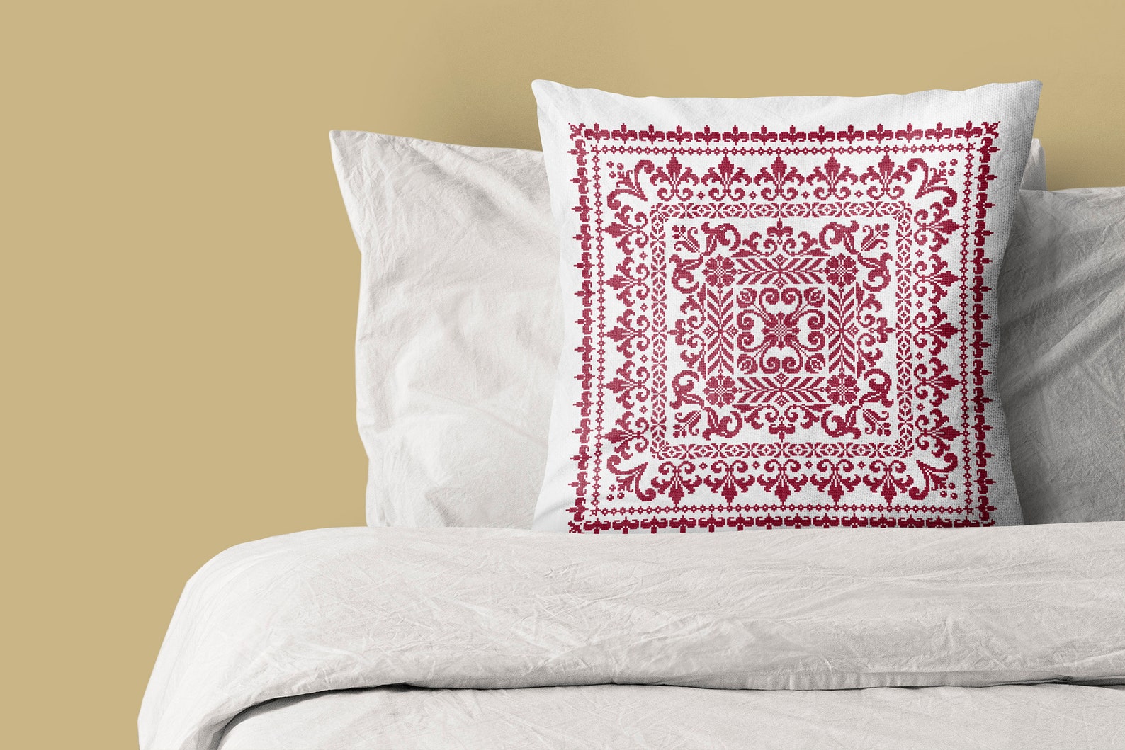 Square Mandala Cross Stitch Pattern PDF Download Floral - Etsy