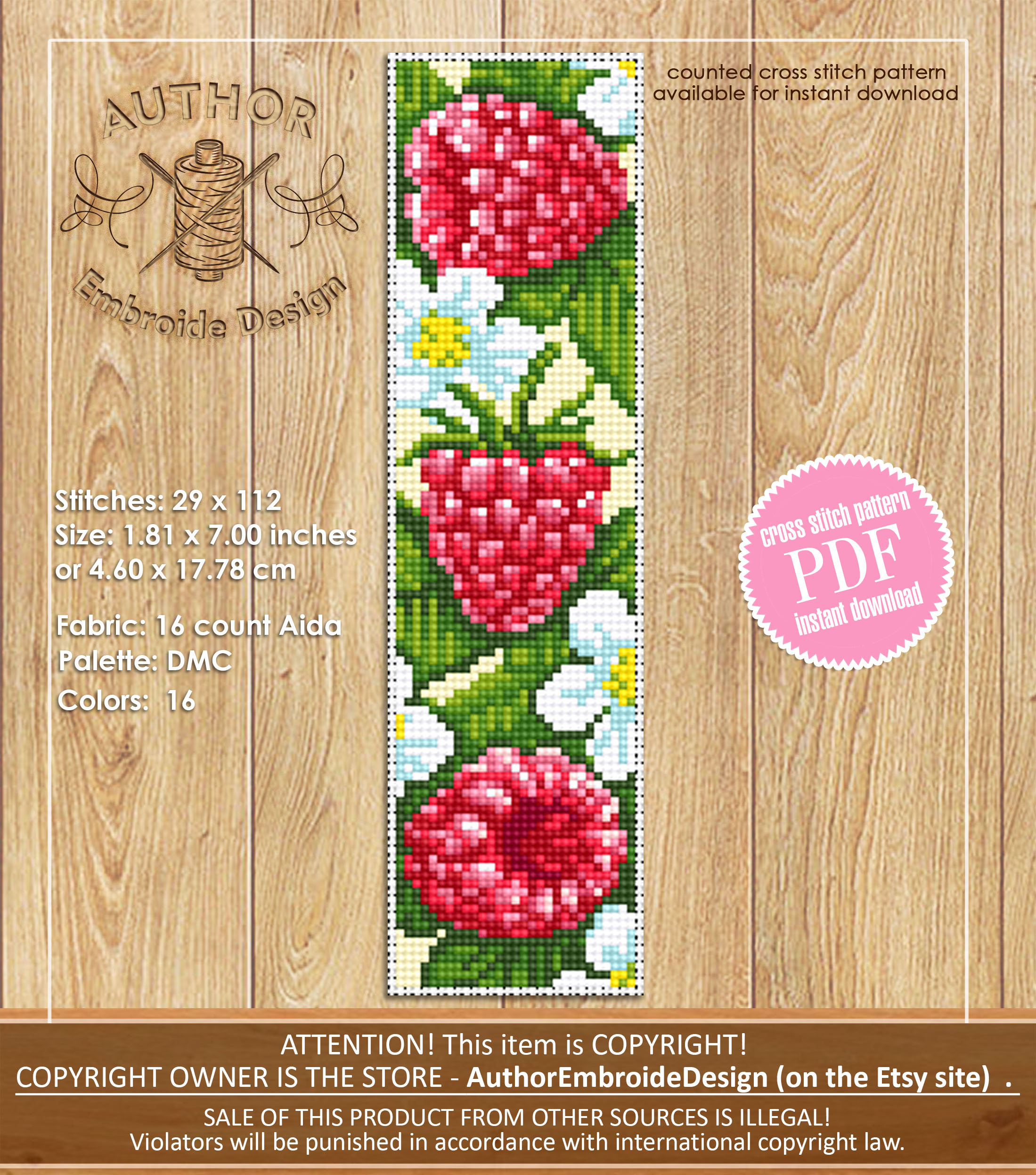 Floral Bookmark Set Cross Stitch Pattern PDF Download Handmade - Etsy