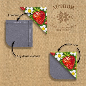 Corner Bookmark Cross Stitch Pattern PDF Download Red Berries Cross ...