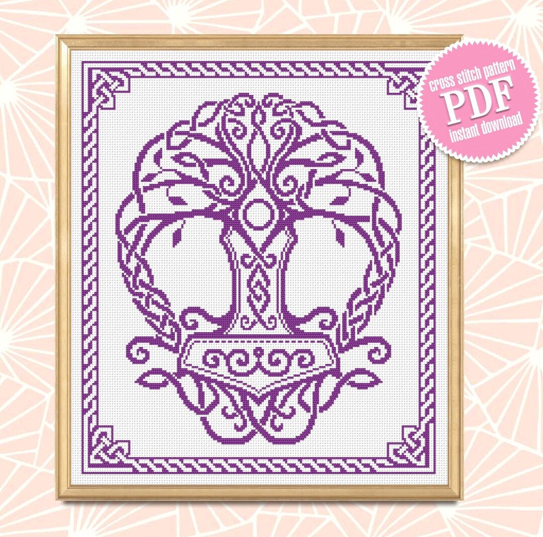 Thor Hammer Cross Stitch Pattern Download PDF Celtic Knot Cross Stitch ...