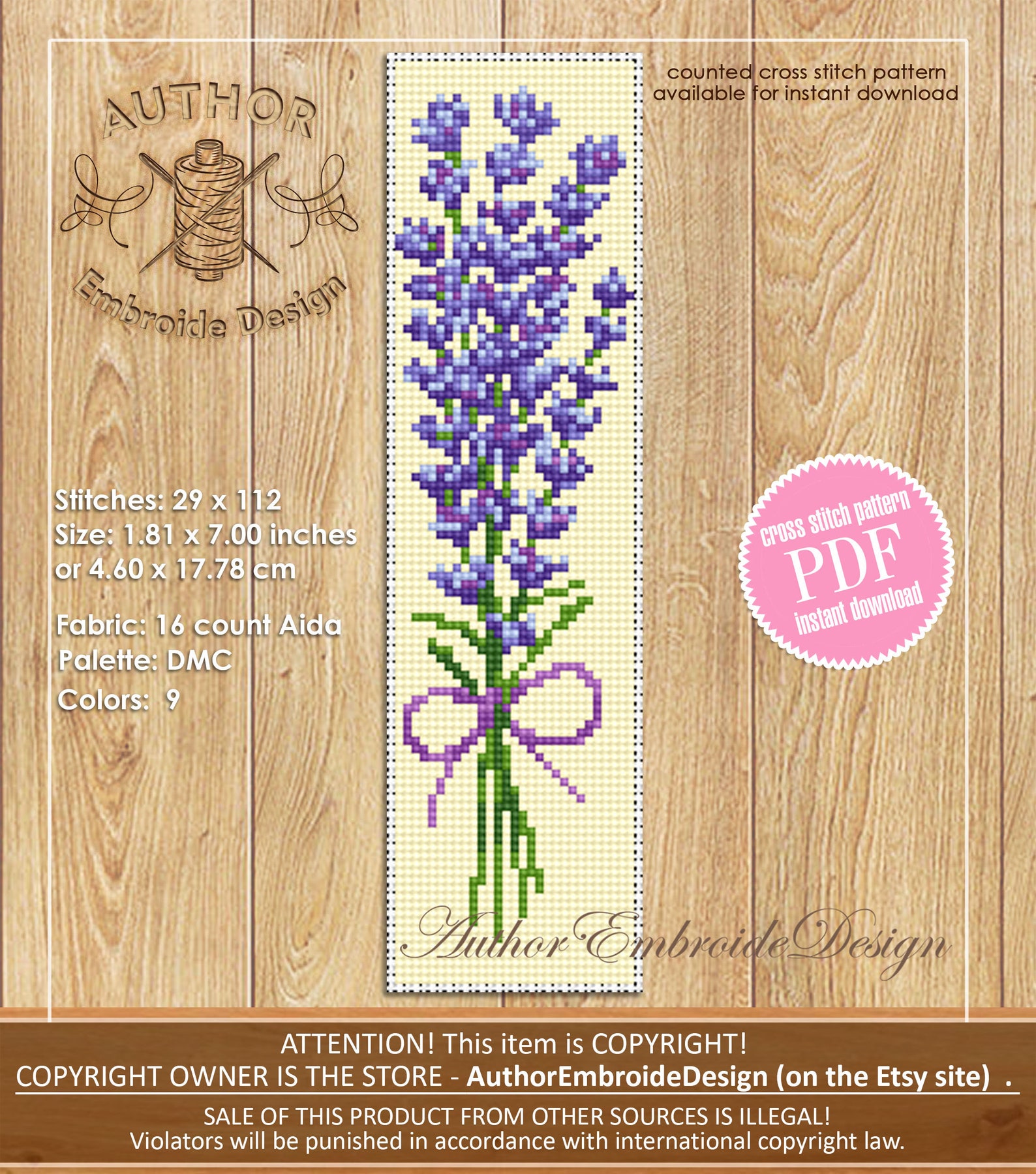 Flower Bookmark Set Cross Stitch Pattern PDF Download Floral Bookmark ...