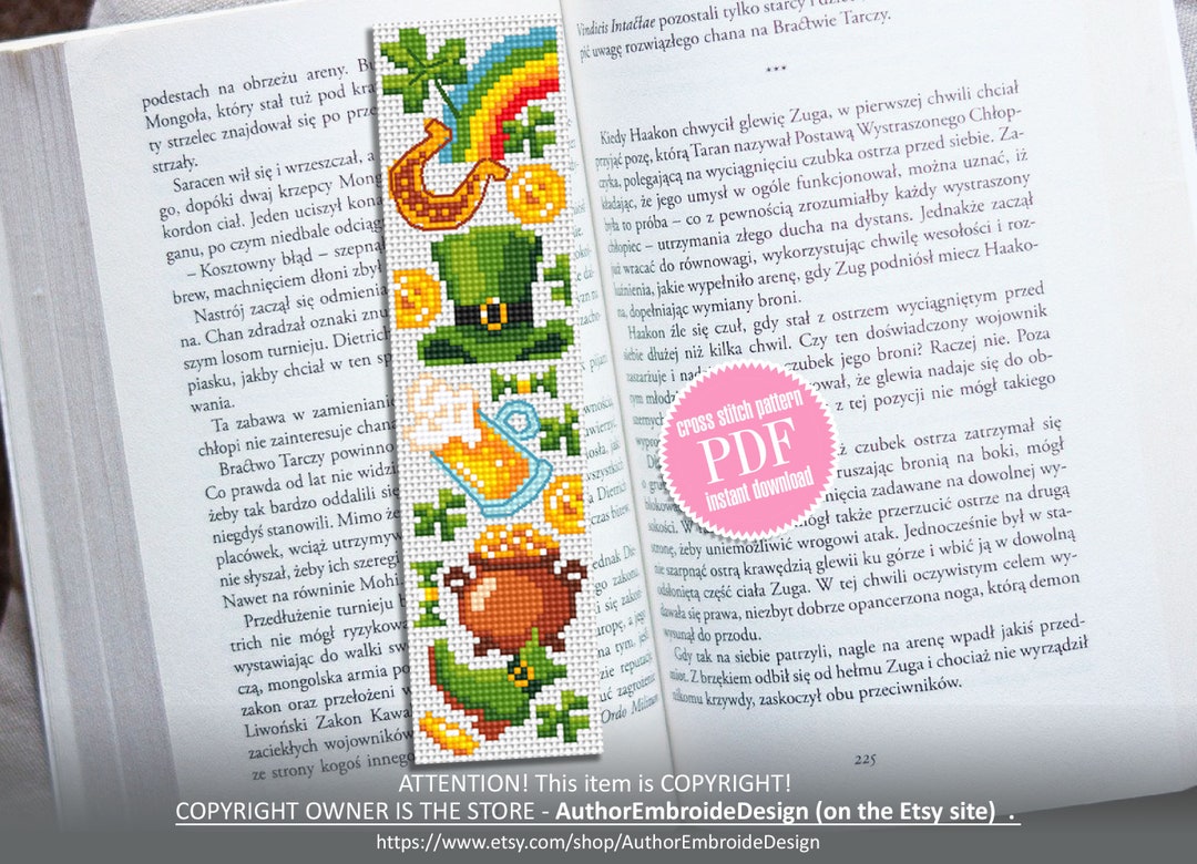 St Patrick Bookmark Cross Stitch Pattern PDF Download Irish Cross ...