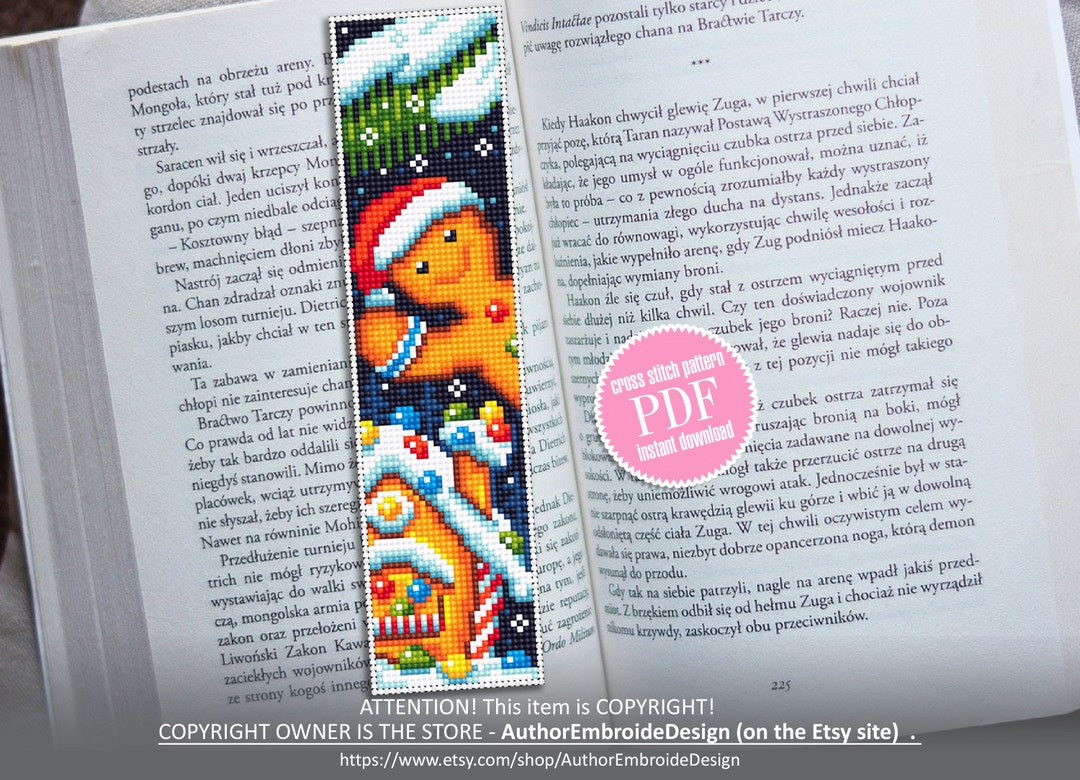Christmas Bookmark Cross Stitch Pattern PDF Download Holiday Handmade ...