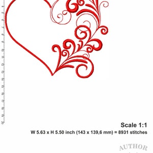 Valentine Heart Embroidery Design Machine Embroidery Pattern 5 Sizes ...