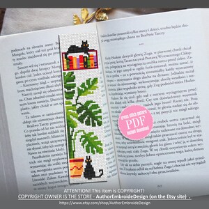 Bookmark Set Cat Cross Stitch Pattern Download PDF Cat Bookmark Cross ...