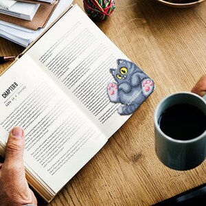 Gray Cat Corner Bookmark Cross Stitch Pattern Download PDF Cat Cross ...