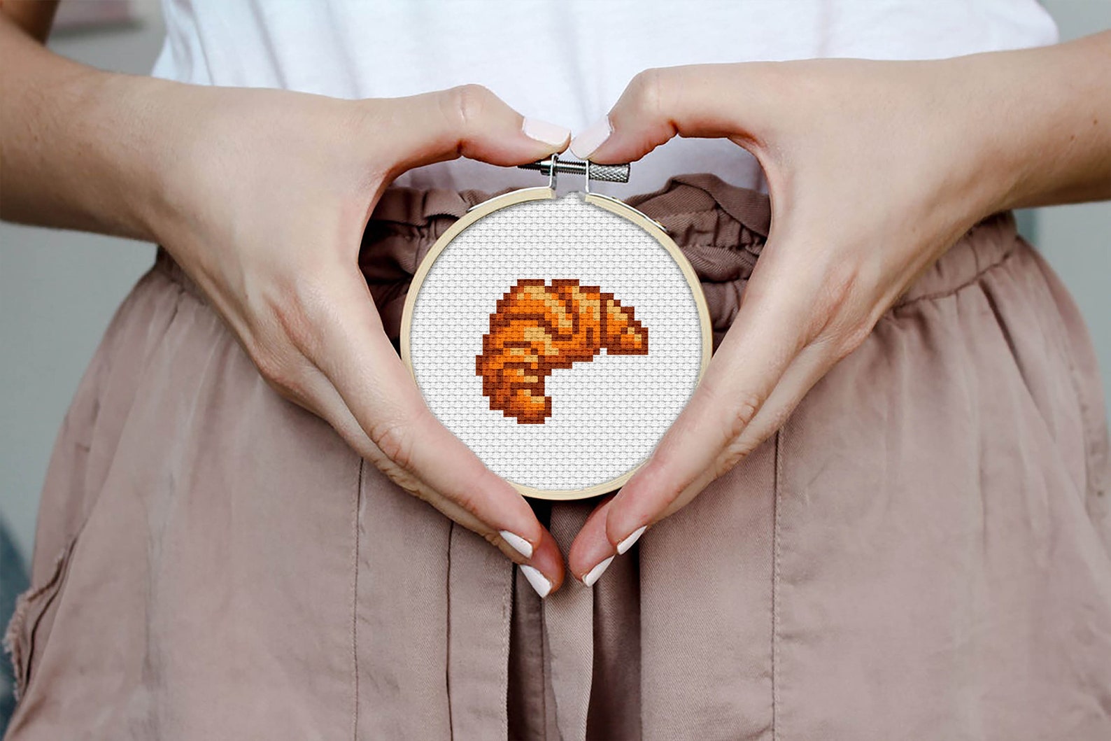 Croissant Small Cross Stitch Pattern PDF Easy Mini Cross Stitch Chart ...