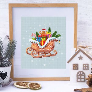 Christmas Gingerbread Sleigh Cross Stitch Pattern PDF Download ...