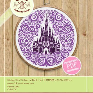 Cinderella Castle Mandala Cross Stitch Pattern PDF Download Magic ...