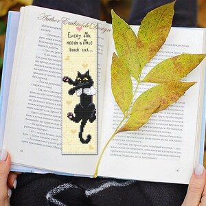 Cat Bookmark Cross Stitch Pattern Download PDF Black Cat Cross Stitch ...