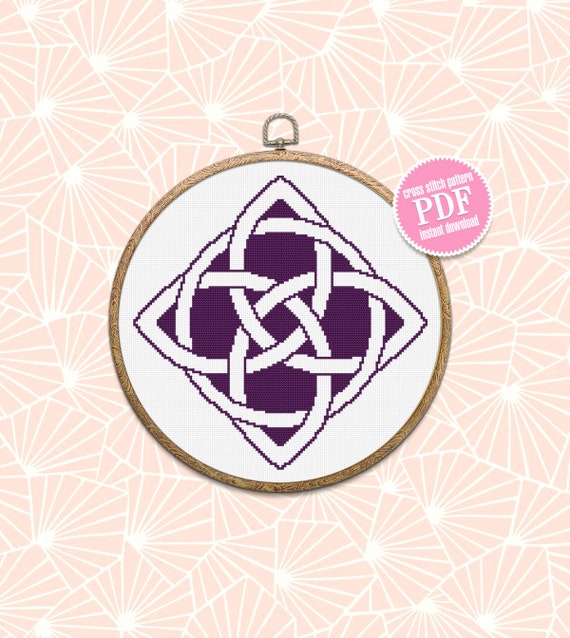 Celtic Knot Cross Stitch Pattern Download PDF Monochrome Cross - Etsy