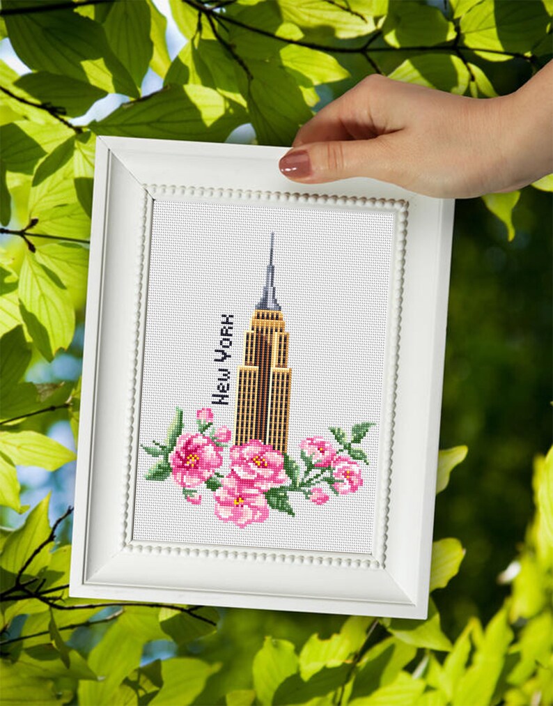 New York City Cross Stitch Pattern Download PDF Empire State - Etsy