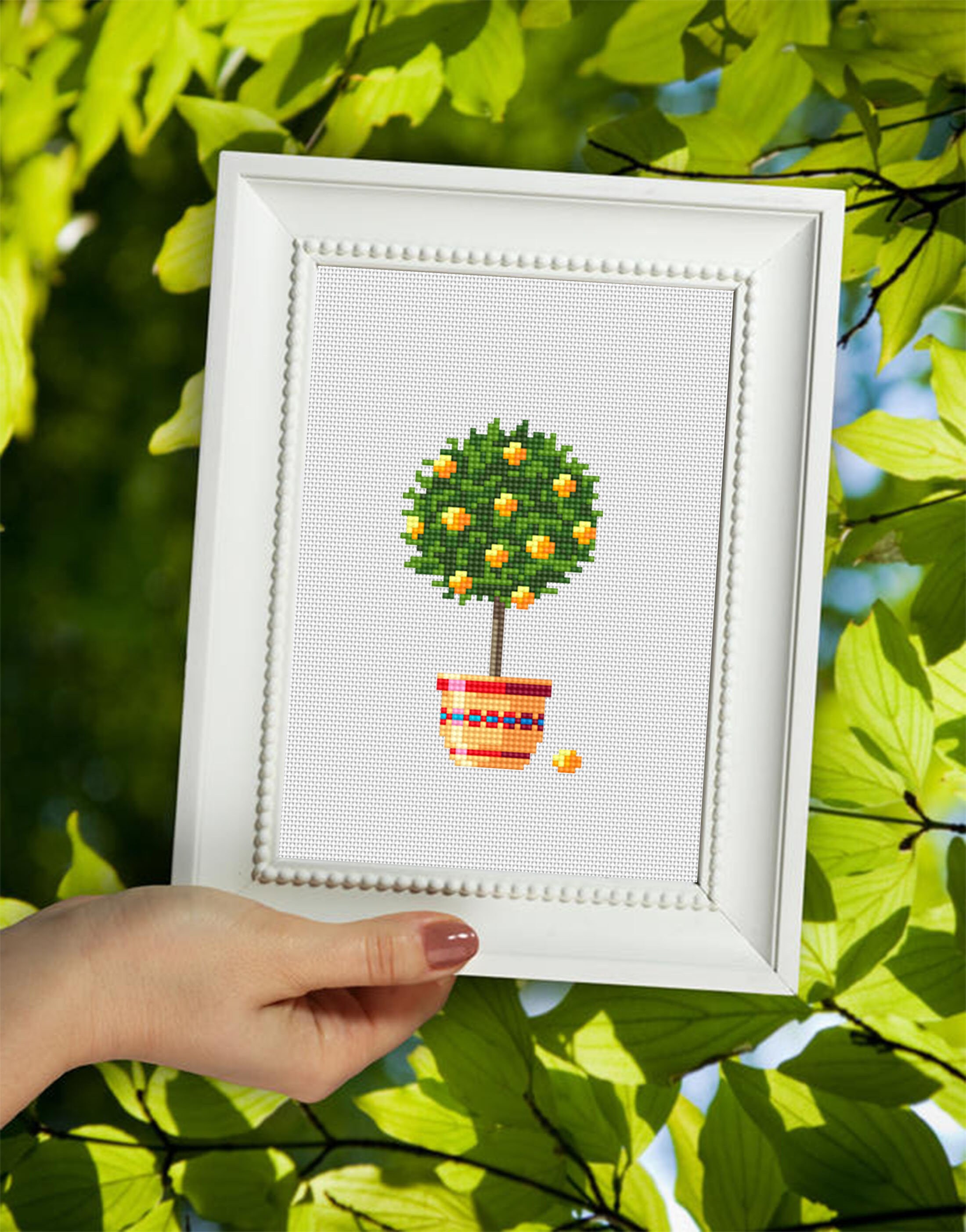 Lemon Tree Cross Stitch Pattern PDF Download Potted Plant - Etsy