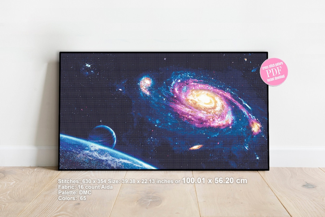 Galaxy Cross Stitch Pattern PDF Download Fantasy Space Cross - Etsy