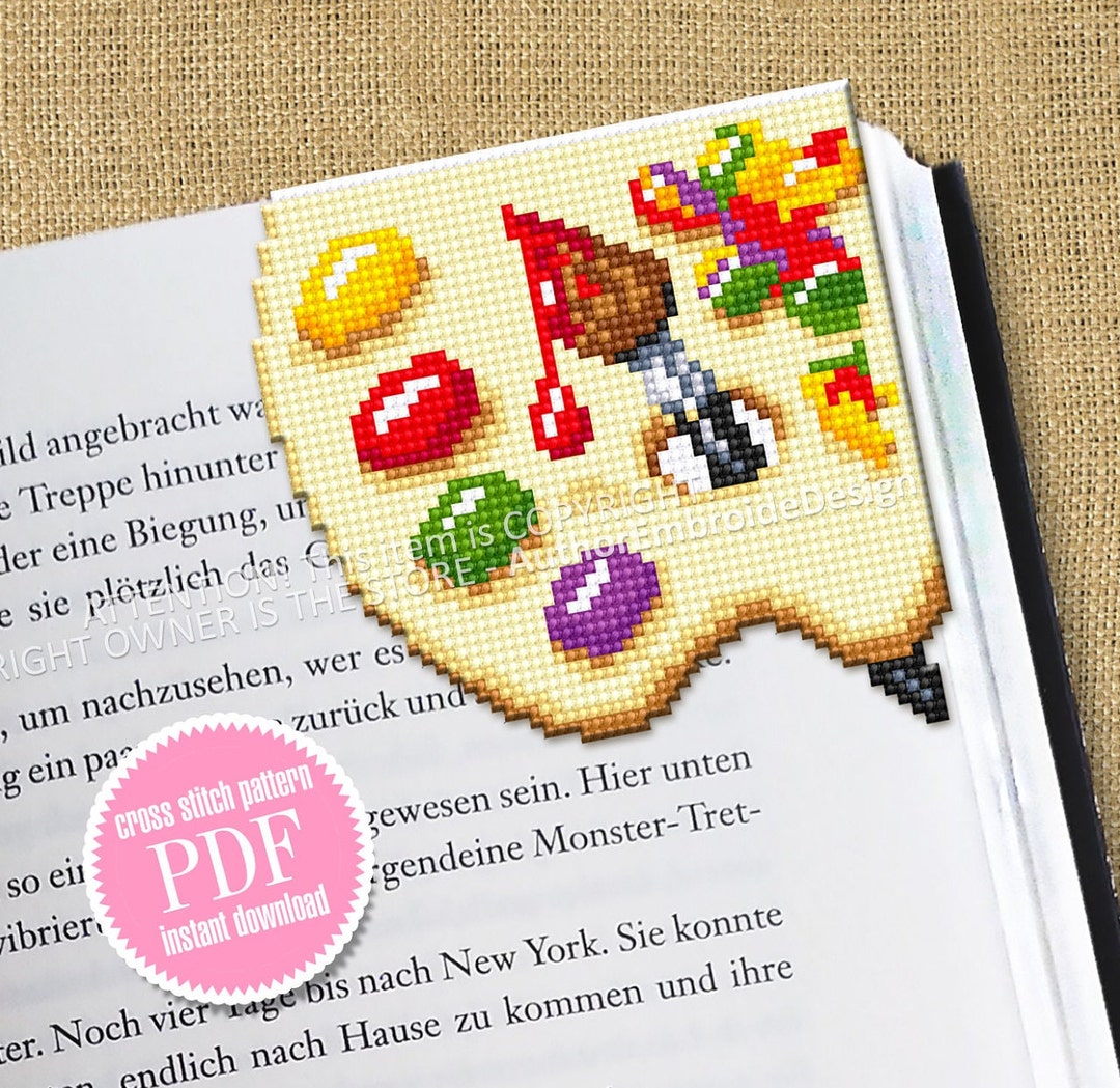 Paint Palette Corner Bookmark Cross Stitch Pattern PDF Download Artist ...