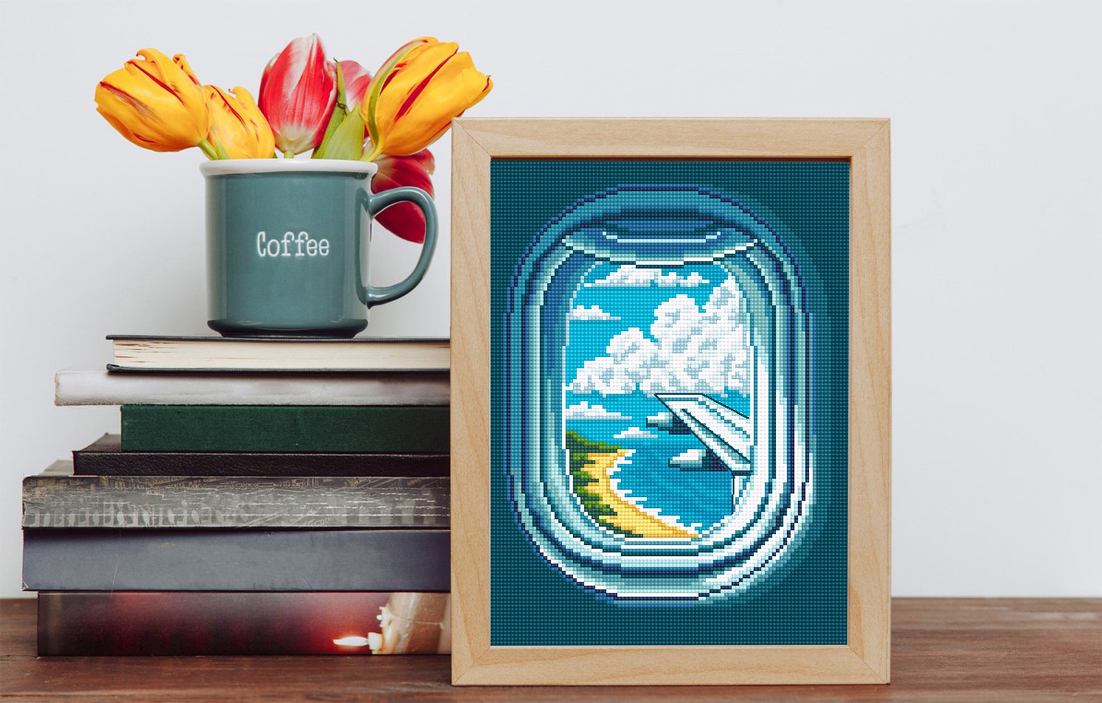 Airplane Window Cross Stitch Pattern Download PDF Summer Sea - Etsy
