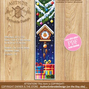 Christmas Bookmark Set Cross Stitch Pattern Download PDF Handmade ...
