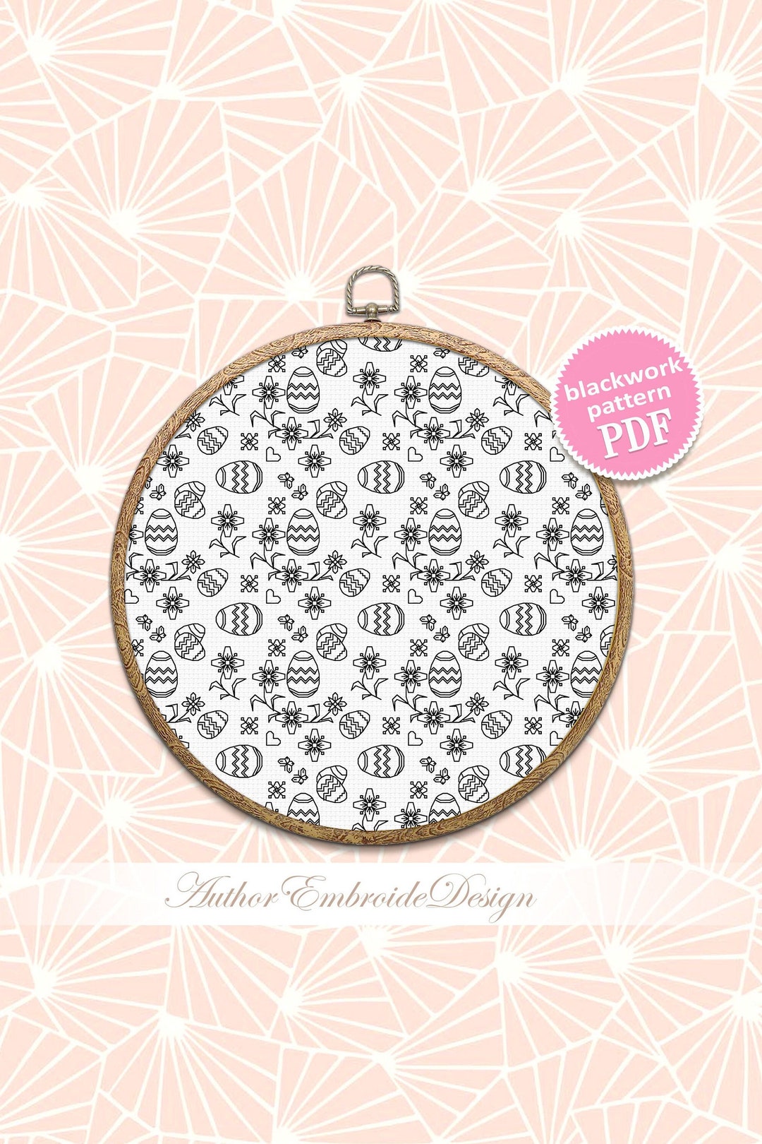 Easter Sampler Blackwork Pattern PDF Monochrome Backstitch - Etsy