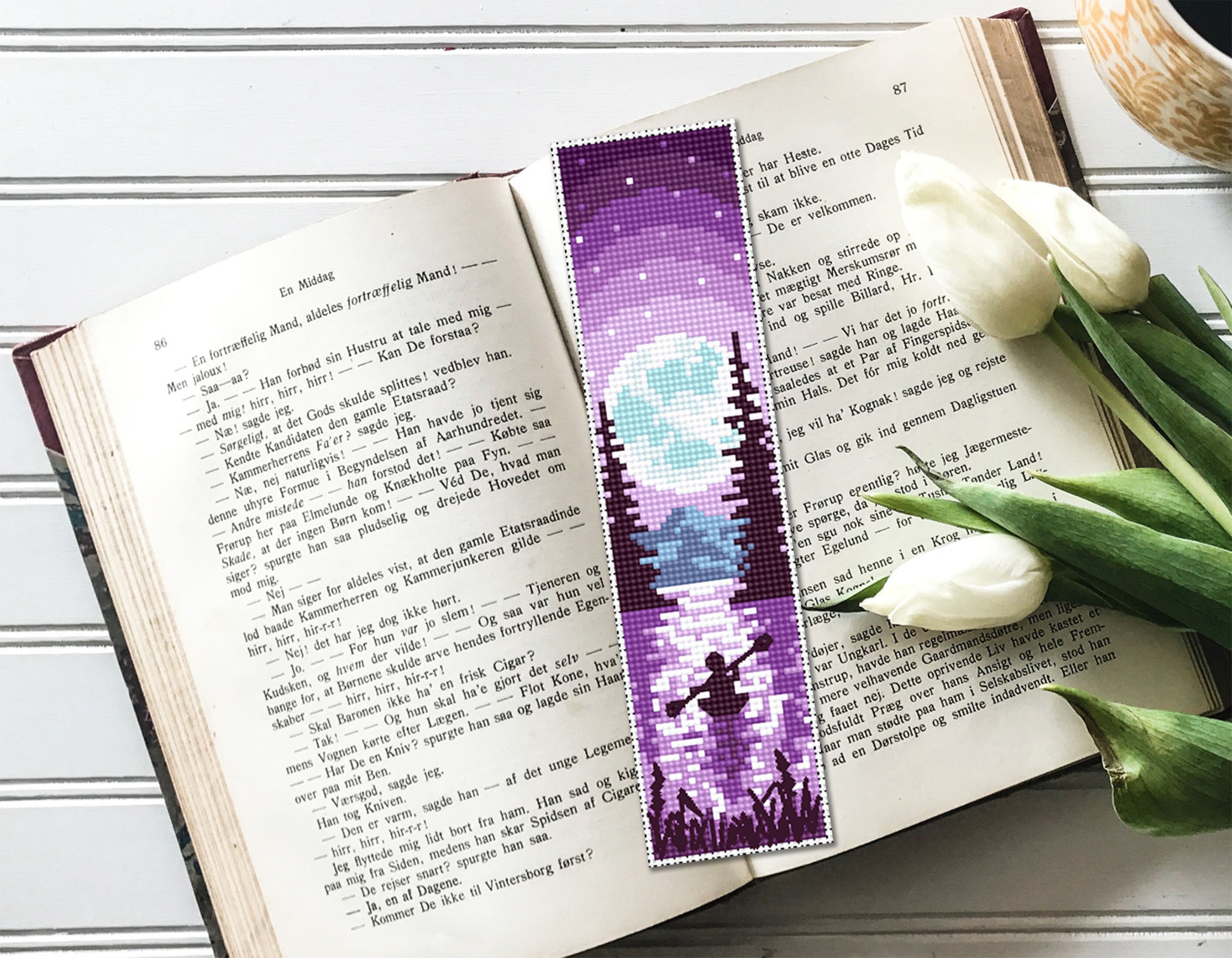 Purple Bookmark Cross Stitch Pattern Download PDF Simple Handmade ...