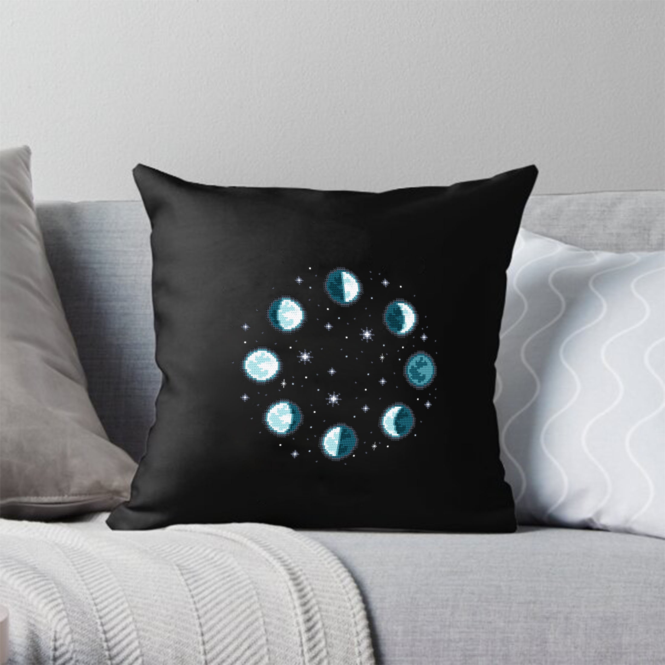 Moon Phases Cross Stitch Pattern Download PDF Space Cross - Etsy