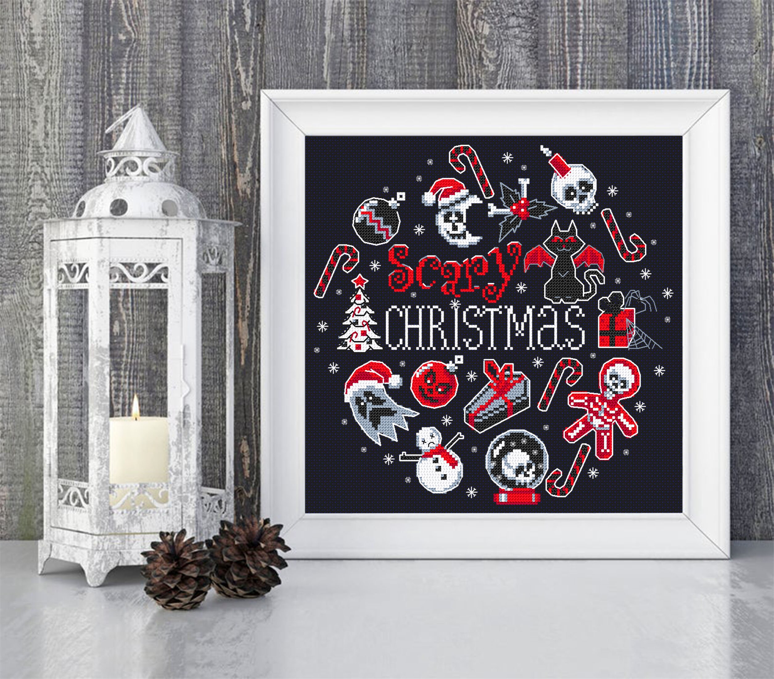 Gothic Christmas Cross Stitch Pattern Download PDF Spooky Christmas ...