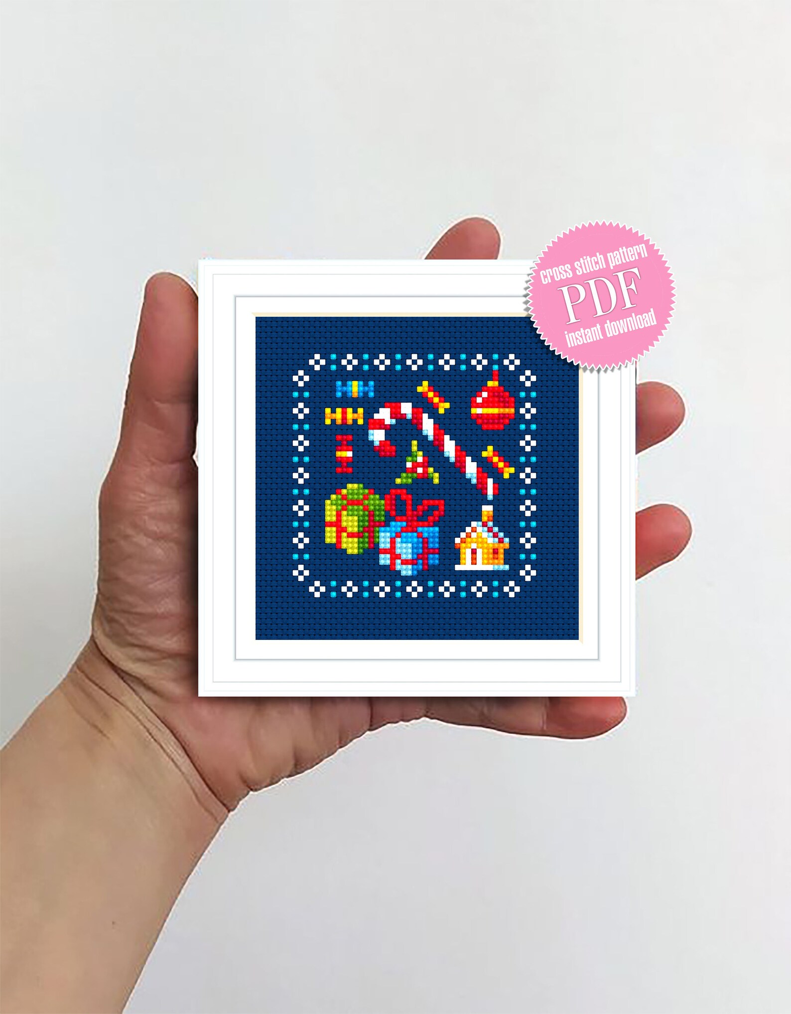 Mini Christmas Cross Stitch Pattern Download PDF Winter - Etsy