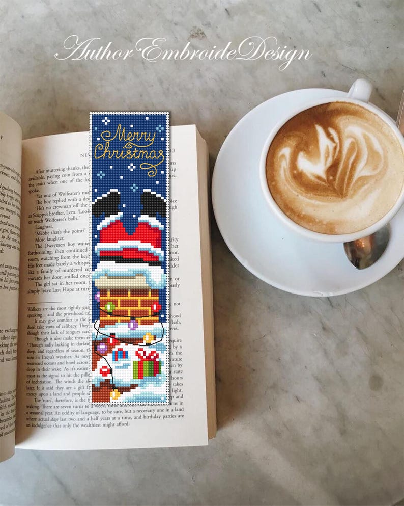 Merry Christmas Bookmark Set Cross Stitch Pattern PDF Download Santa ...