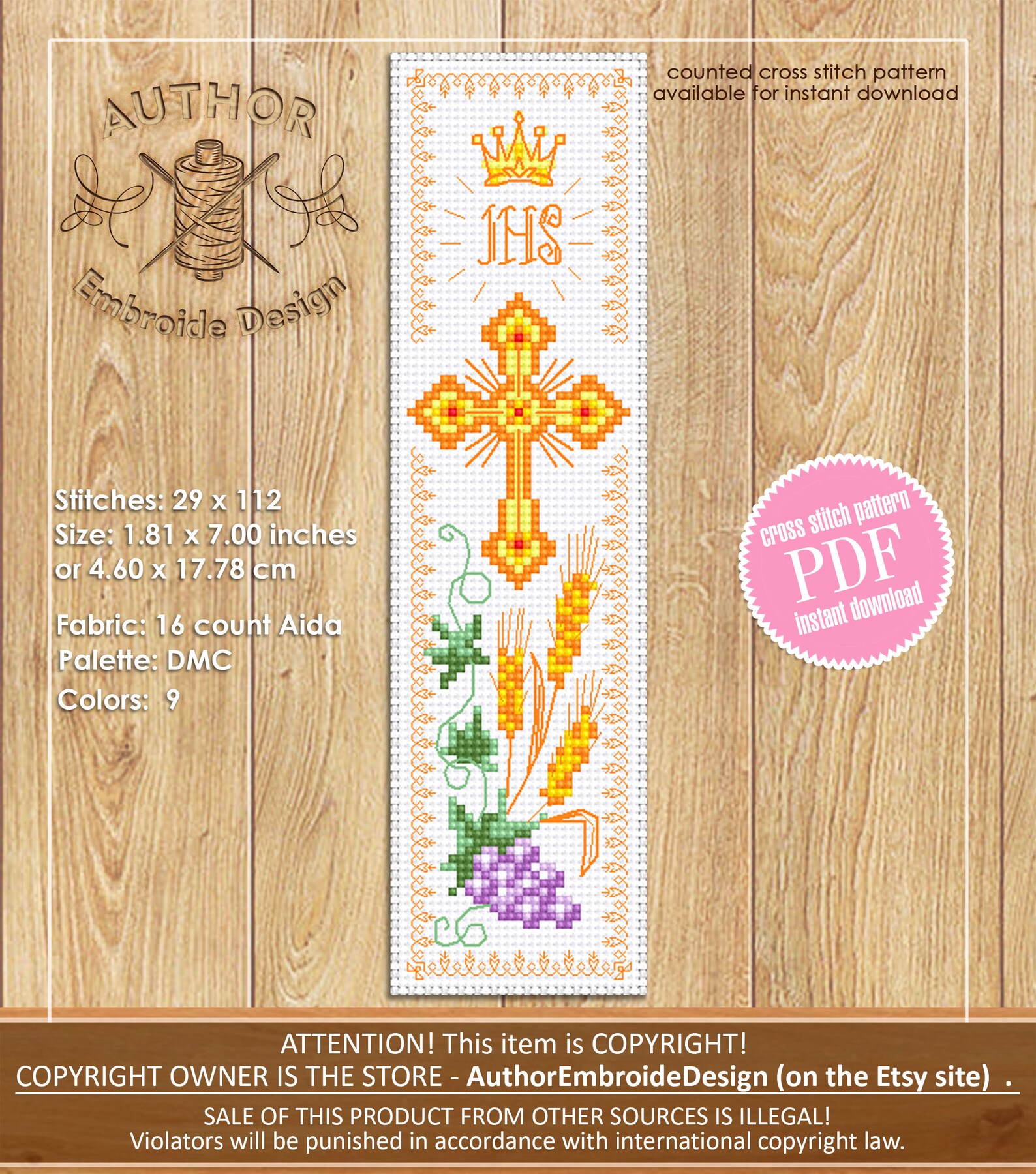 Bible Bookmark Cross Stitch Pattern PDF Download Simple - Etsy