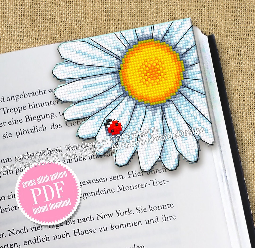 Corner Bookmark Cross Stitch Pattern PDF Download Chamomile Cross ...