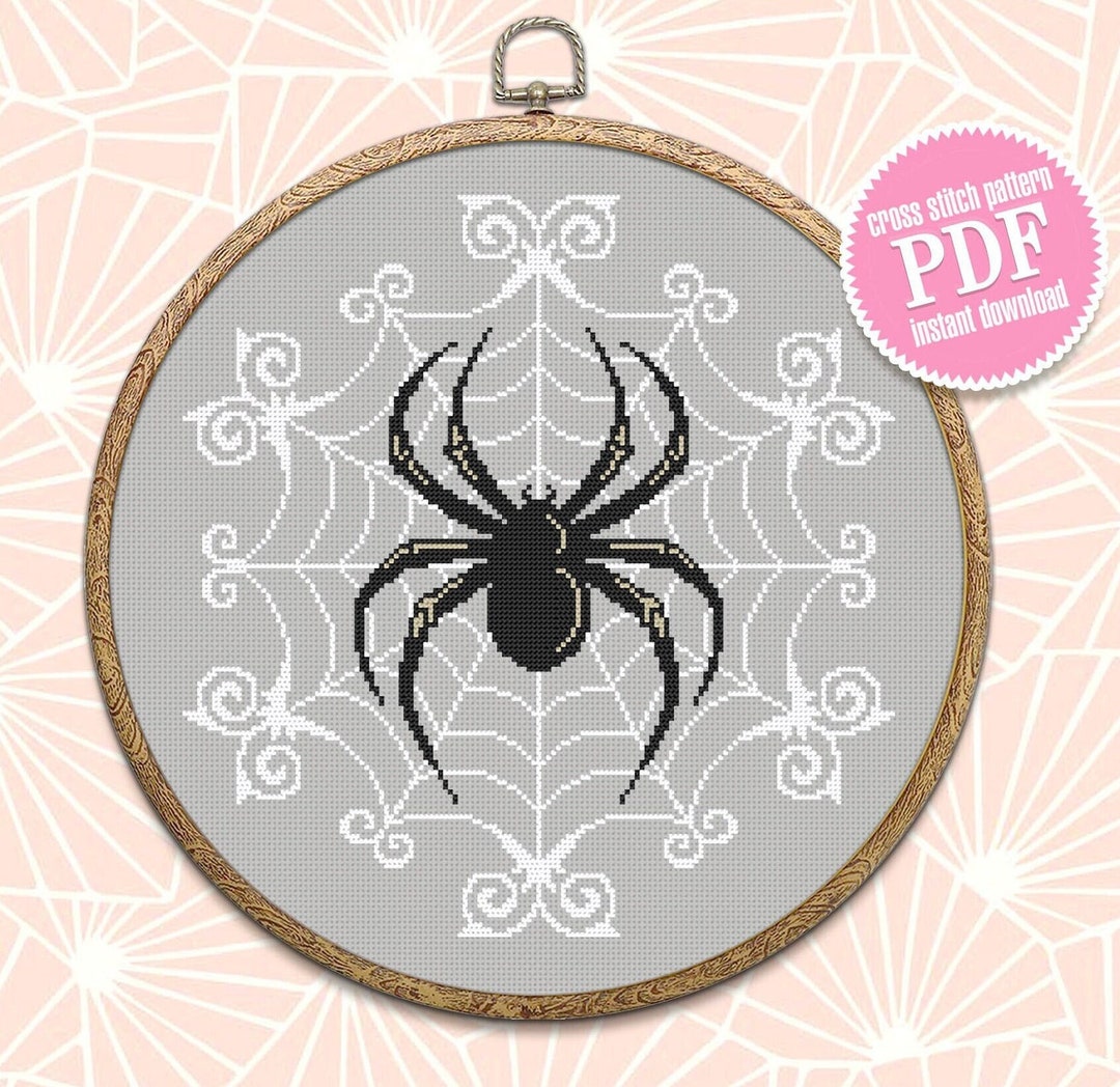Halloween Spider Cross Stitch Pattern Download PDF Spider Web Mandala ...