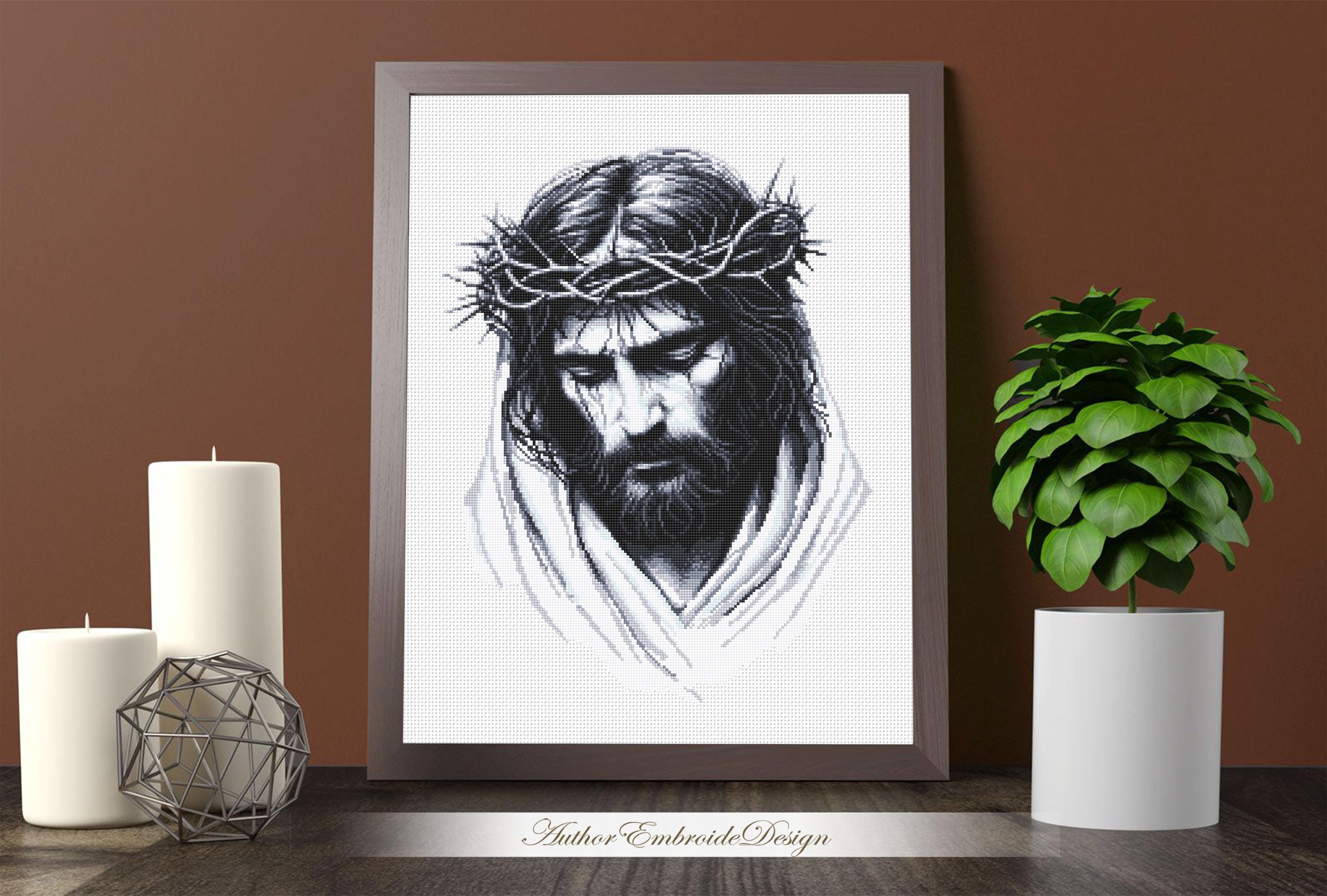 Jesus Christ Cross Stitch Pattern PDF Instant Download Christian Cross ...