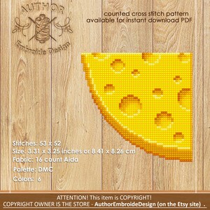 Corner Bookmark Cross Stitch Pattern PDF Download Cheese Cross Stitch ...
