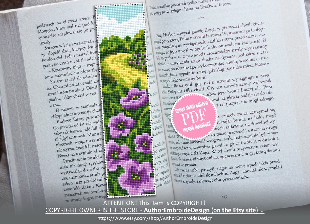 Flower Bookmark Cross Stitch Pattern Download PDF Modern Handmade ...