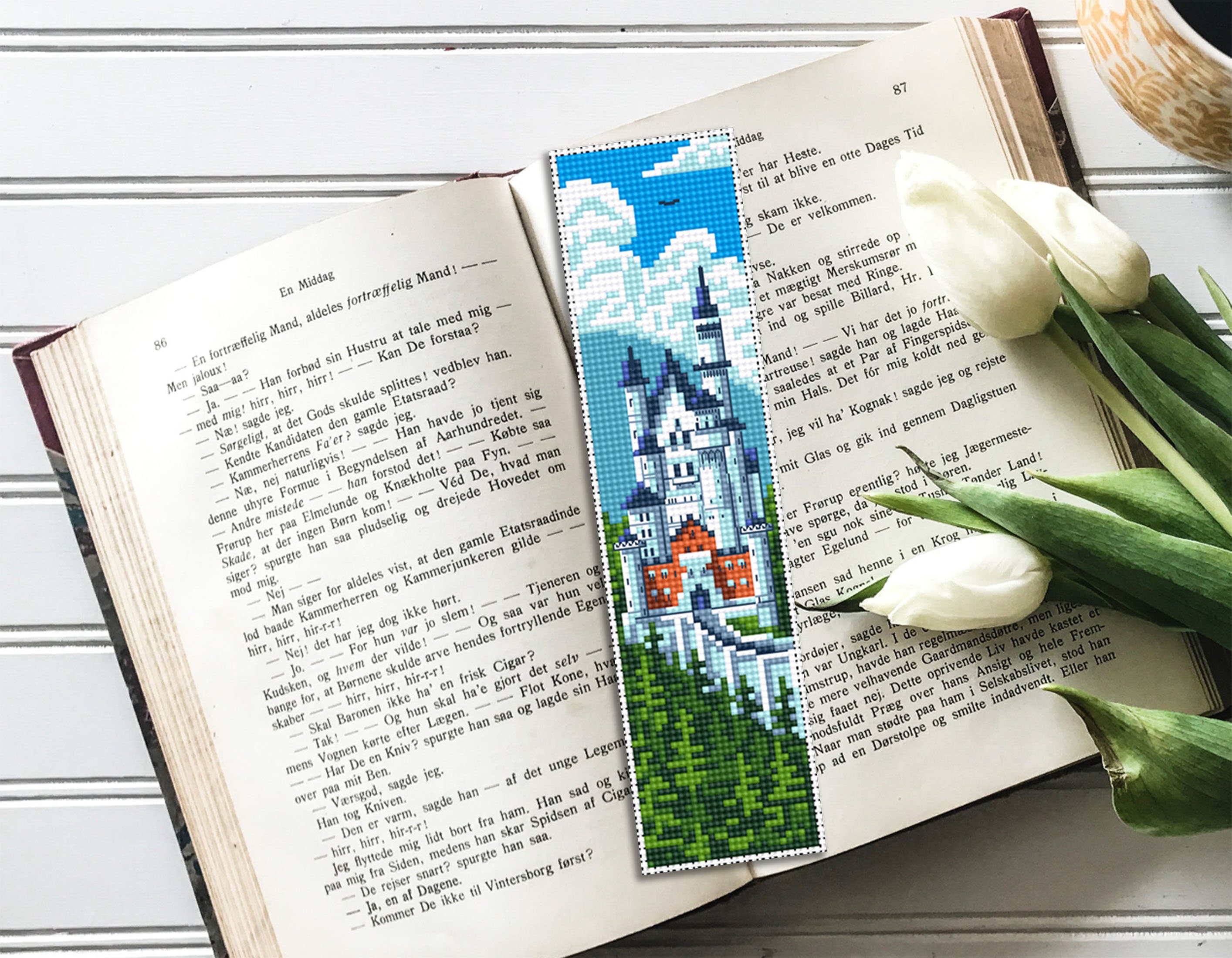 Bookmark Cross Stitch Pattern PDF Neuschwanstein Castle Cross - Etsy
