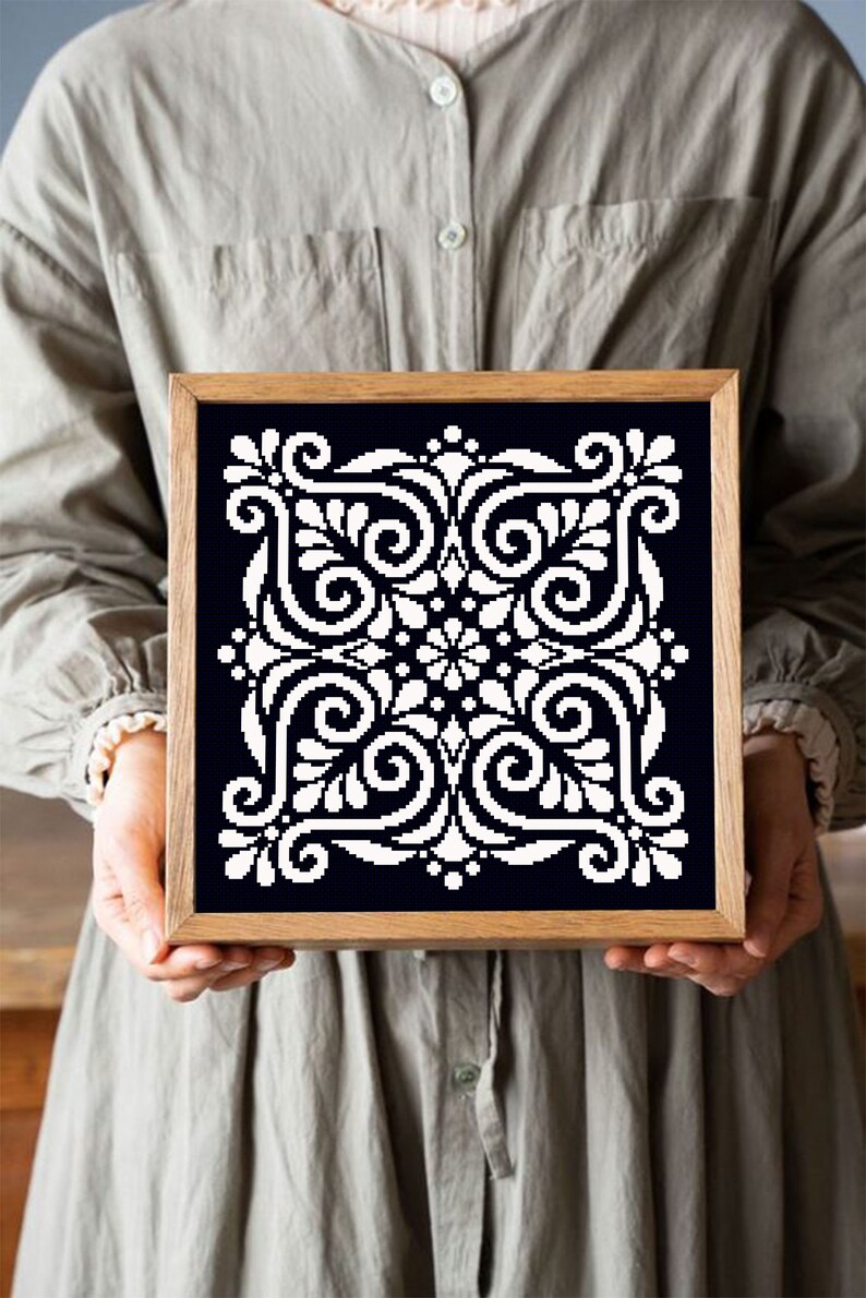 Square Mandala Cross Stitch Pattern Download PDF Modern - Etsy