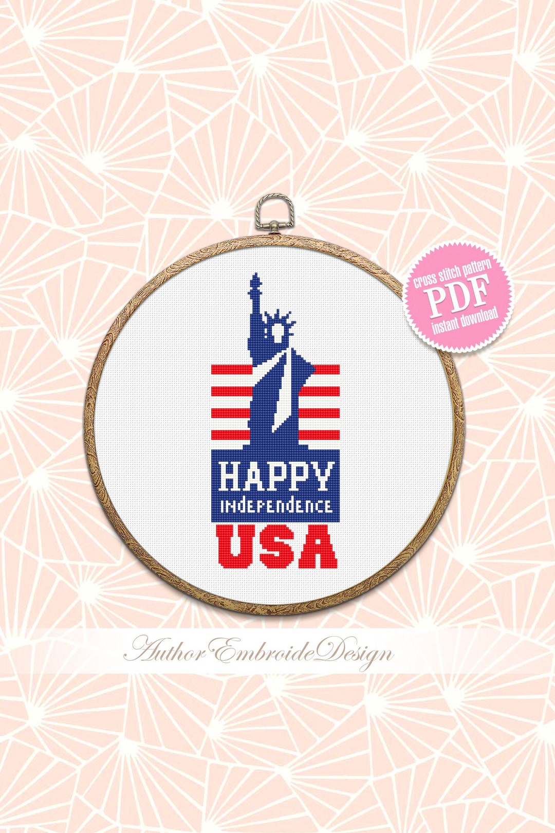Statue of Liberty Cross Stitch Pattern PDF Download Patriotic - Etsy