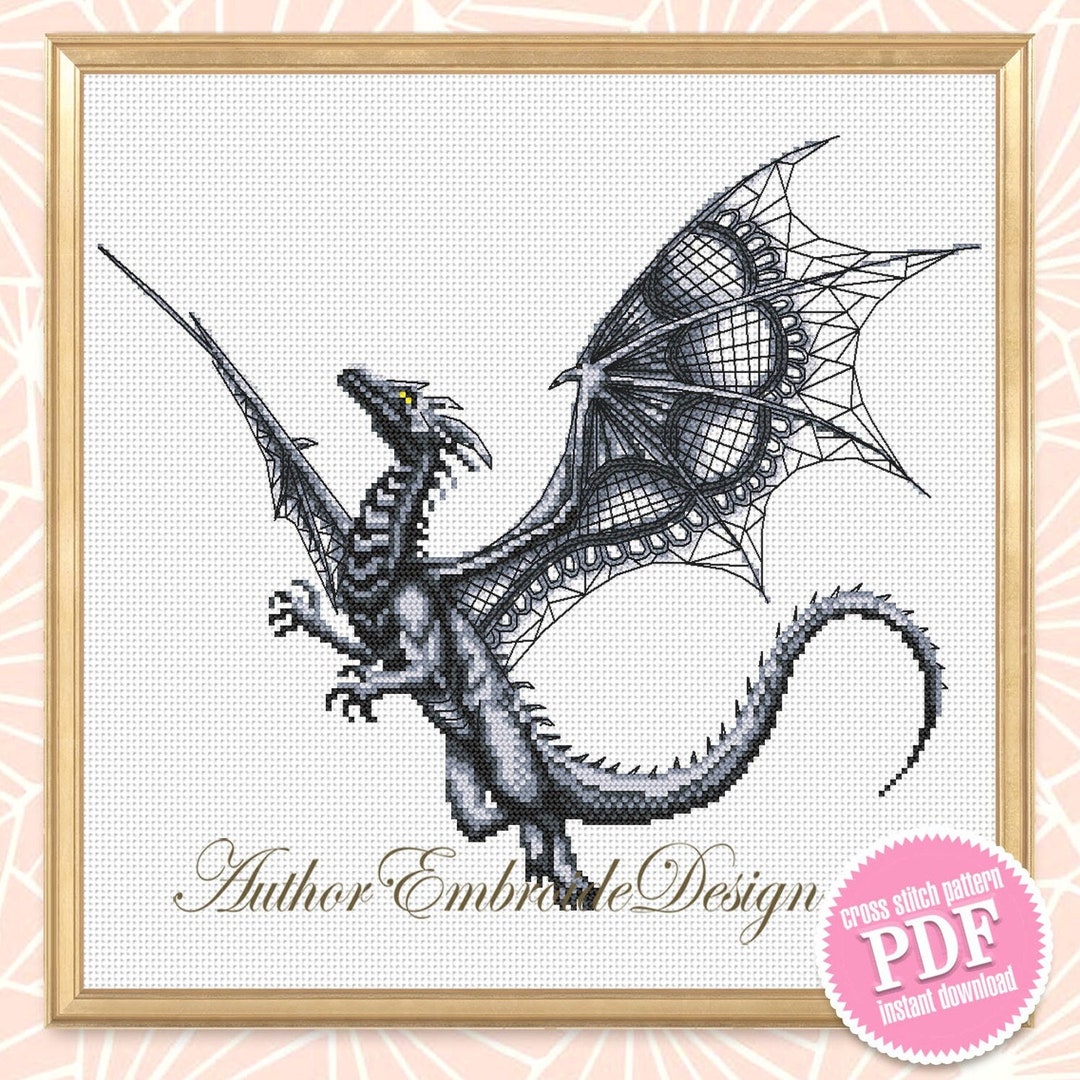 Dragon Cross Stitch Pattern Download PDF Fantasy Animal Cross Stitch ...
