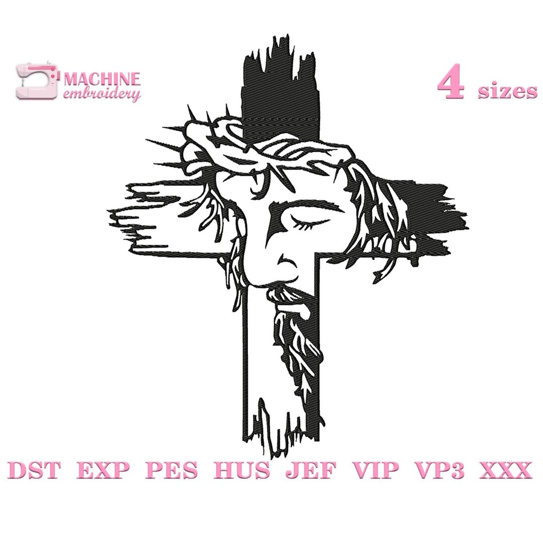 Jesus Cross Embroidery Design Machine Embroidery Pattern 4 Sizes ...