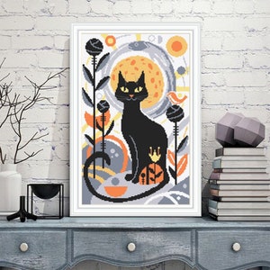 Boho Cat Cross Stitch Pattern PDF Download Boho Cross Stitch Chart ...